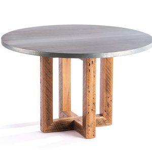 Round Zinc Table, Pedestal Dining Table - Etsy