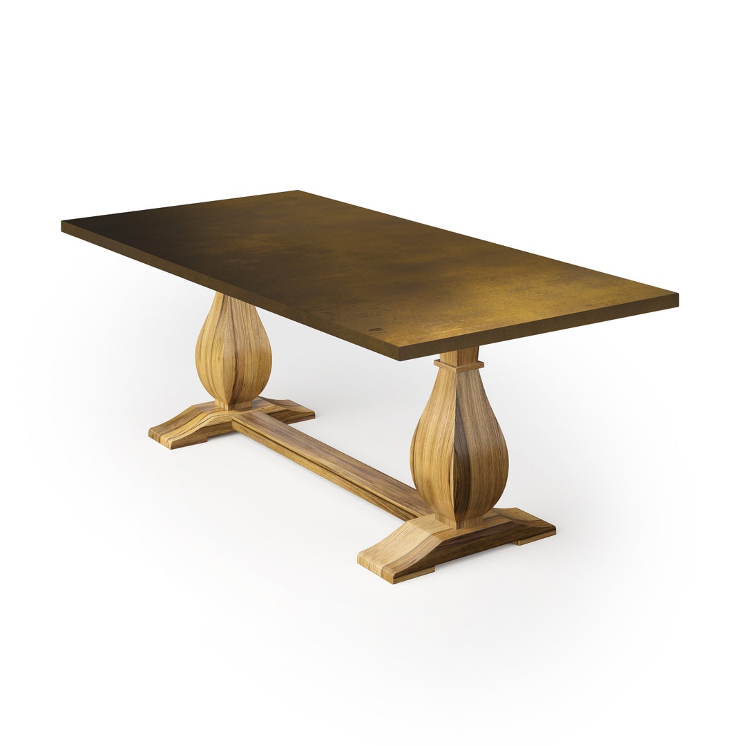The Dutch Brass Top Dining Table With Metal Base Brass Table - Etsy