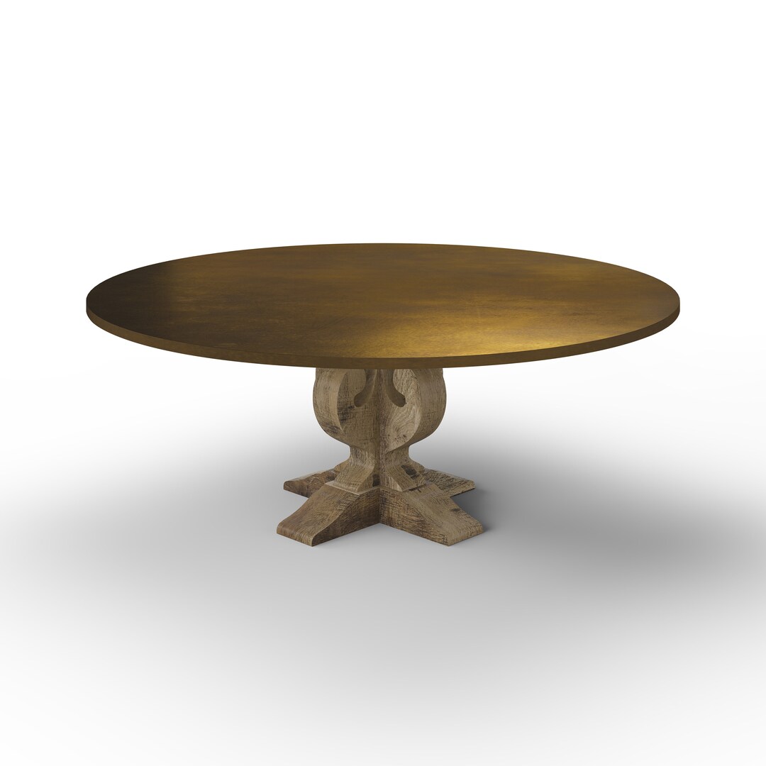 The Fairfield Round Brass Top Dining Table Brass Table - Etsy