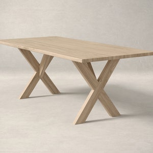 White Oak Dining Table, 2 Legged Table, Metal Legs - Etsy