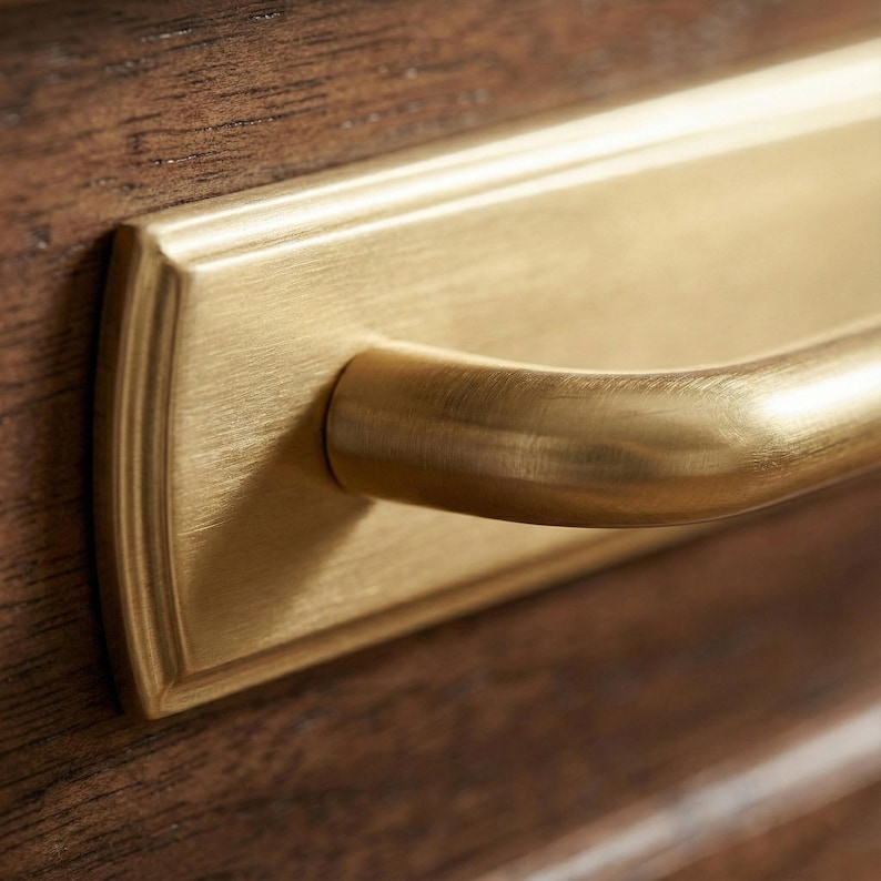 Antique Brass Drawer Handles Pull With Backplate - Champagne Bronze ...