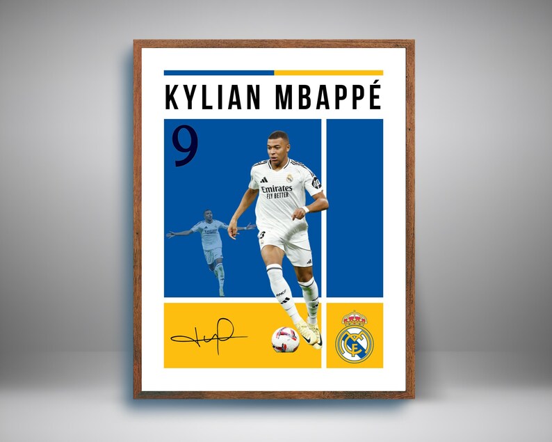 Kylian Mbappé Real Madrid Poster *DIGITAL* 16" X 20" Poster, Mbappé ...