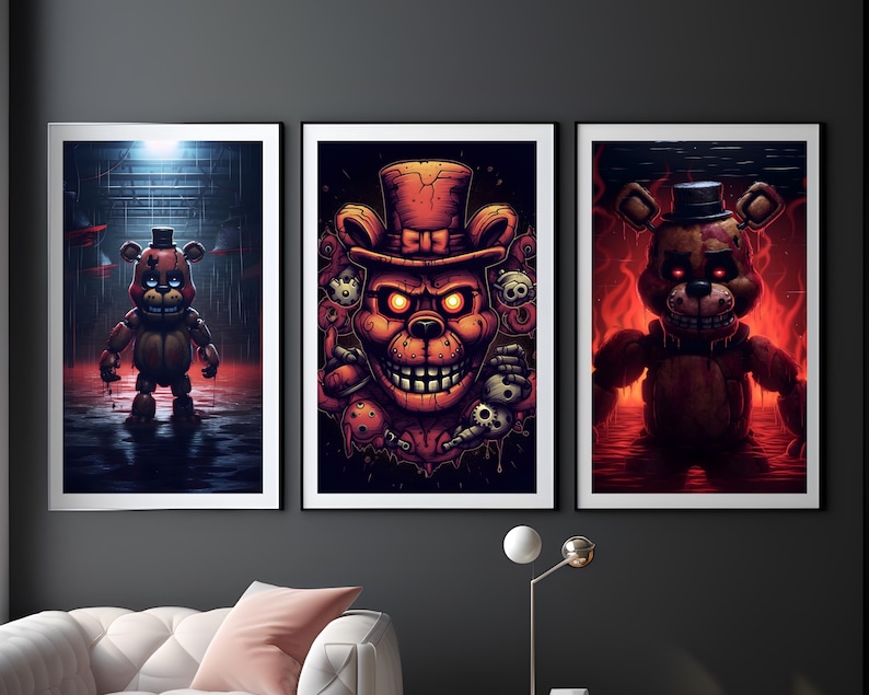 3 Print Set of FNAF, Five Nights at Freddie's Poster, Freddy Poster ...