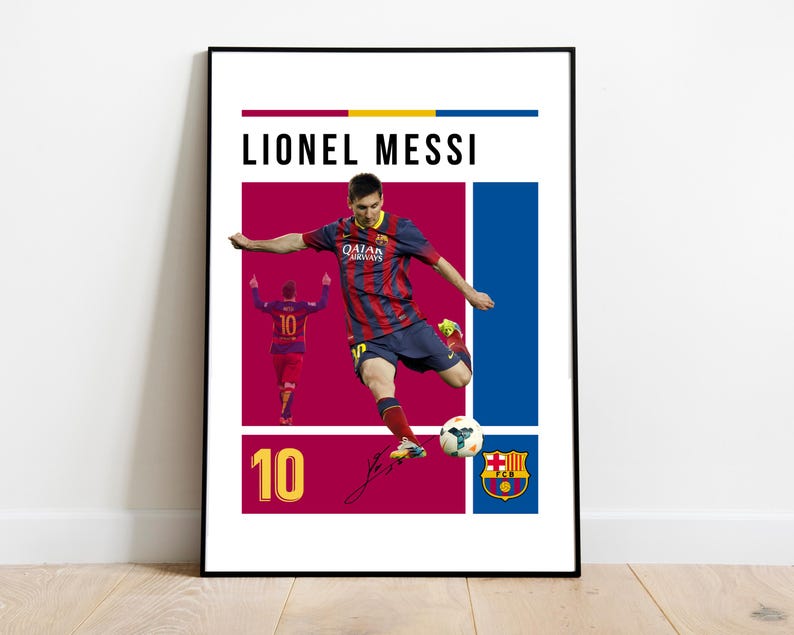 Lionel Messi Barcelona Poster: Argentina Soccer Star (digital Download ...