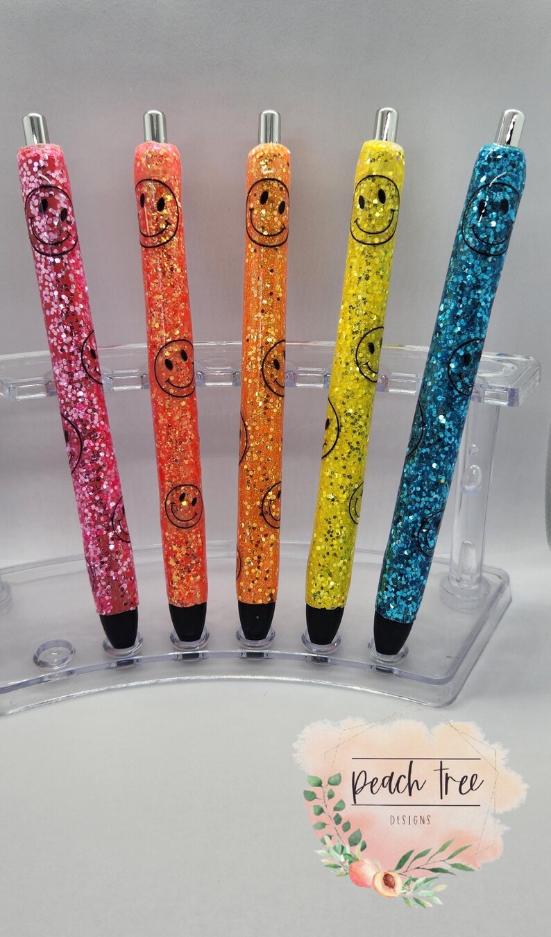 Bright Glitter Smiley Face Pens | Papermate Inkjoy Gel Pens 0.7mm ...