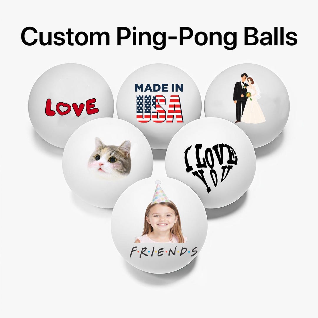 Photo or Logo on Ping Pong Ball, Set of 6,custom Ping Pong Balls ...