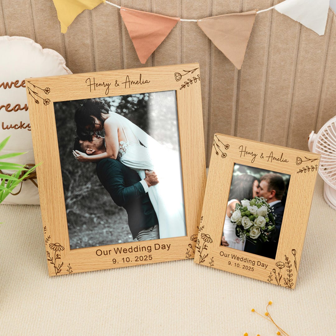 Engagement Gift, Custom Wedding Photo Frame, Engaged Photo Frame ...