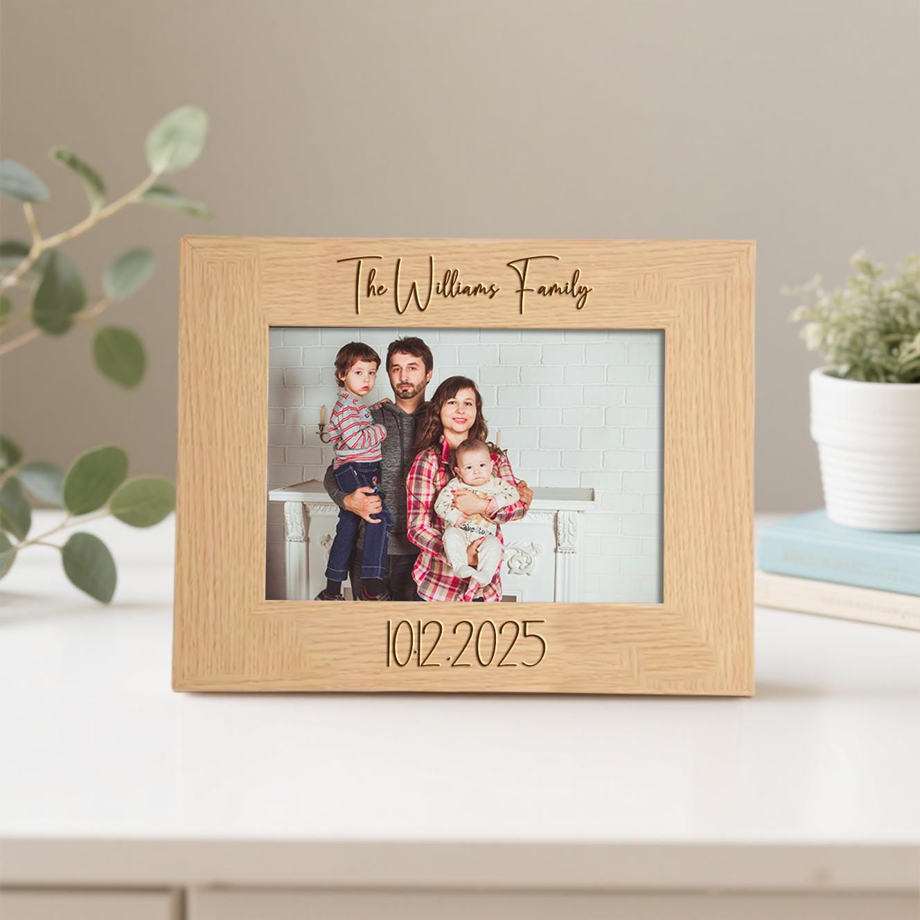 Custom Wood Photo Frame, Engraved Picture Frame Gift, Bespoke Engraving ...
