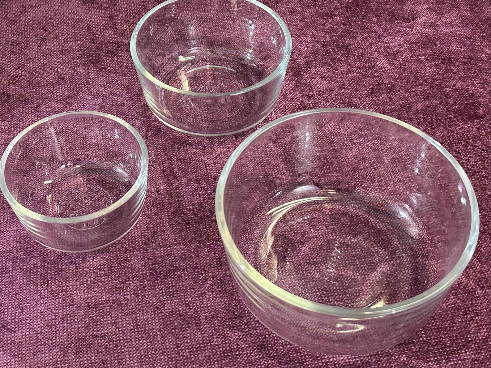Vintage Pyrex Clear Glass Nesting Bowls | Set of 3 - Etsy