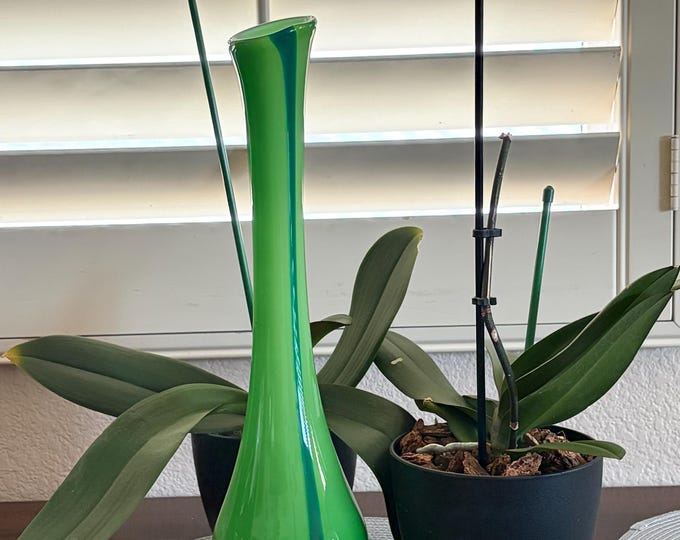 Green Vintage Vase Minimalist Glass - Modern Home Decor Gift - Etsy