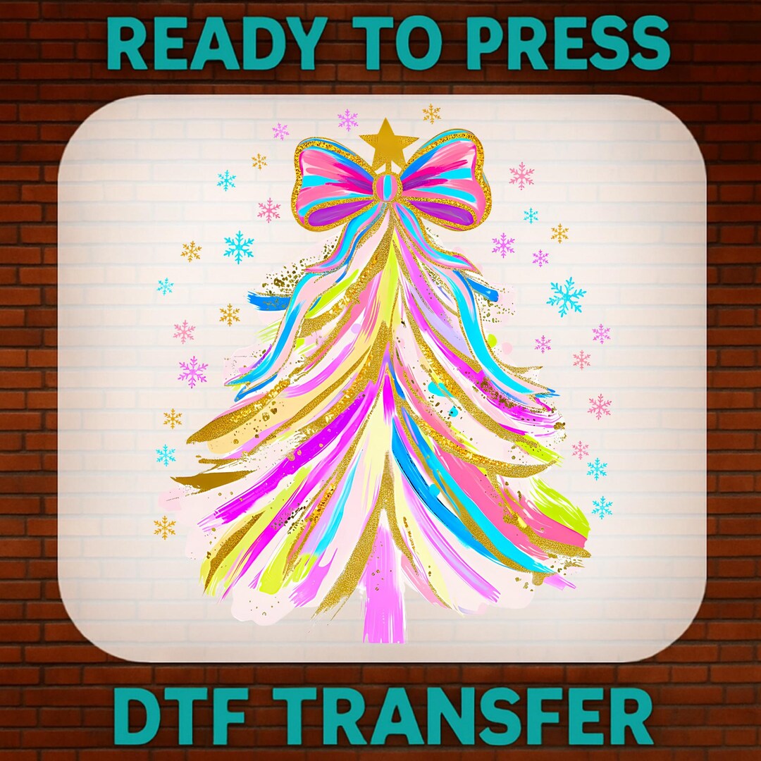 Brushstroke Christmas Tree DTF Transfer: Ready to Press Shirt Decal - Etsy