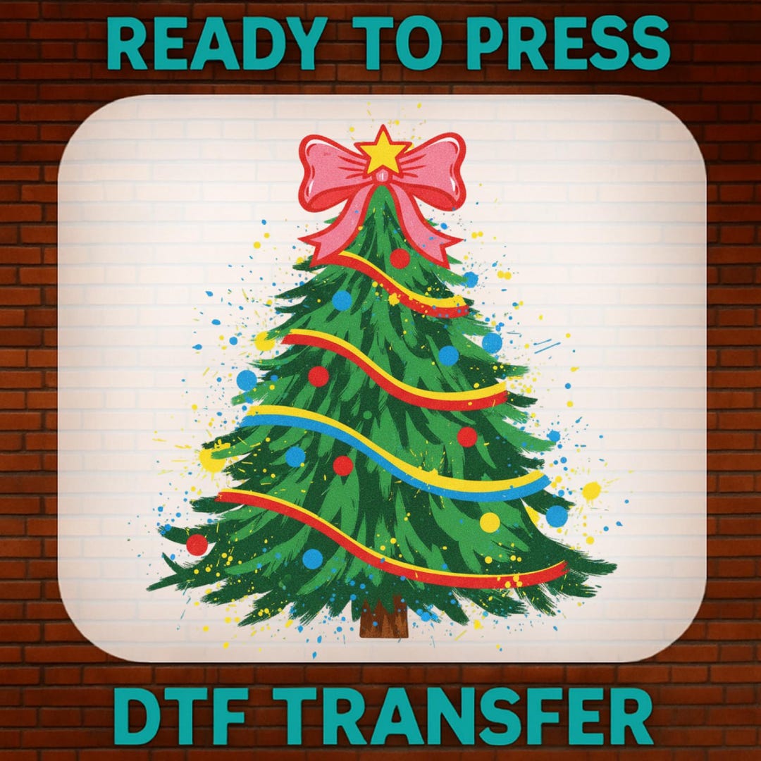Colorful Christmas Tree DTF Transfer - Ready to Press Shirt Decal - Etsy