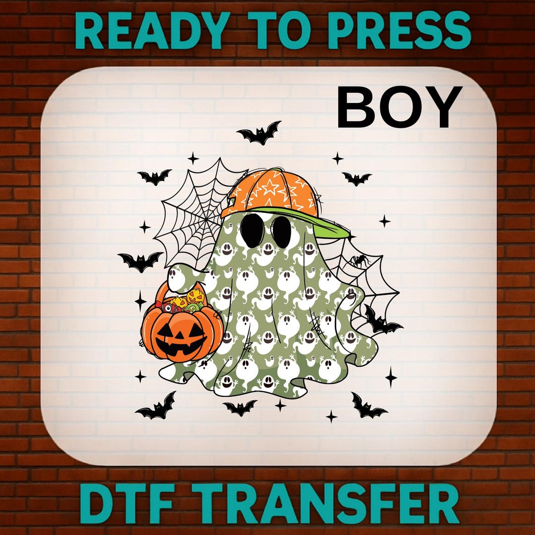 Boy Ghost DTF Transfer, Ghost Ready to Press, Halloween Decal ...