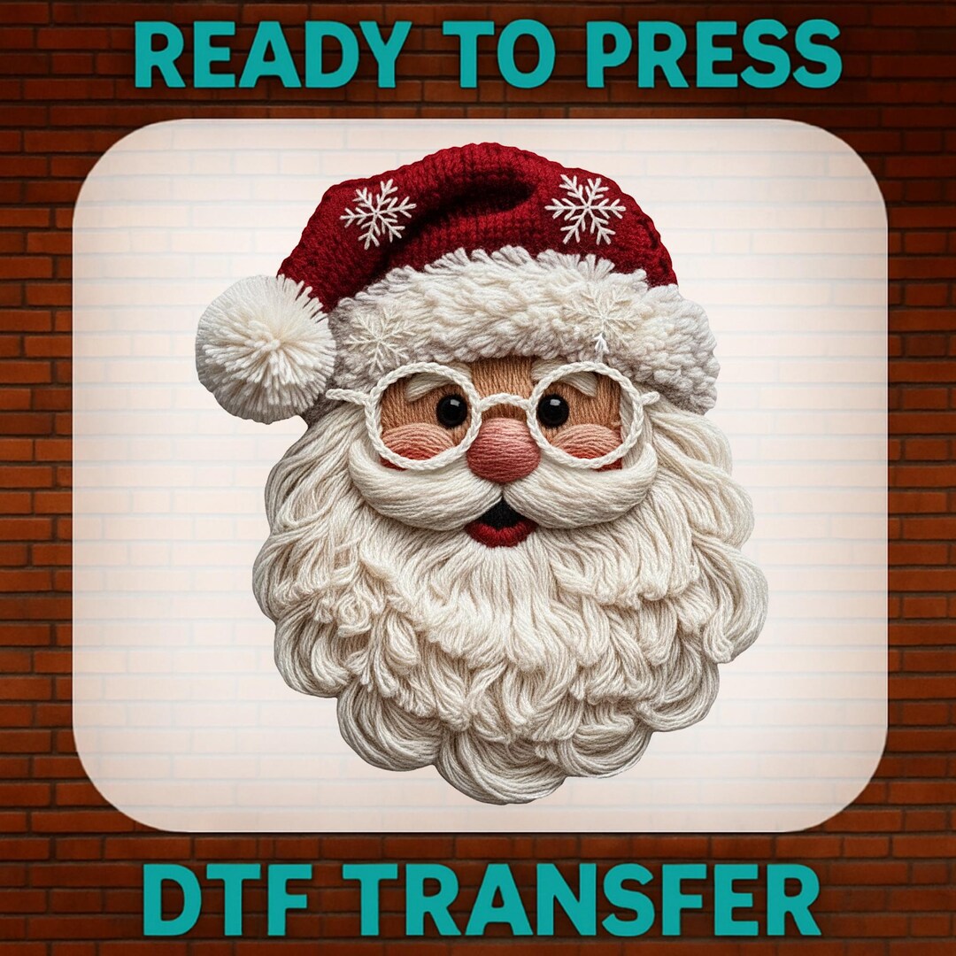 Crochet Style Santa Claus DTF Transfer, Christmas Shirt Design - Etsy