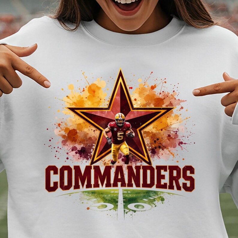 Commanders Football Sublimation Clipart PNG: Use for T-shirt, Stickers ...