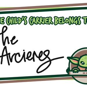 The CHILD / BABY YODA / Mandalorian Stroller Sign / Printable | Etsy