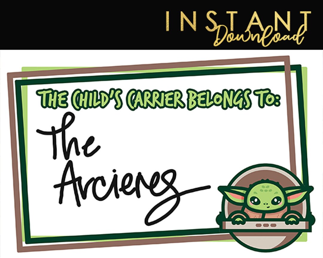 The CHILD / BABY YODA / Mandalorian Stroller Sign / Printable ...