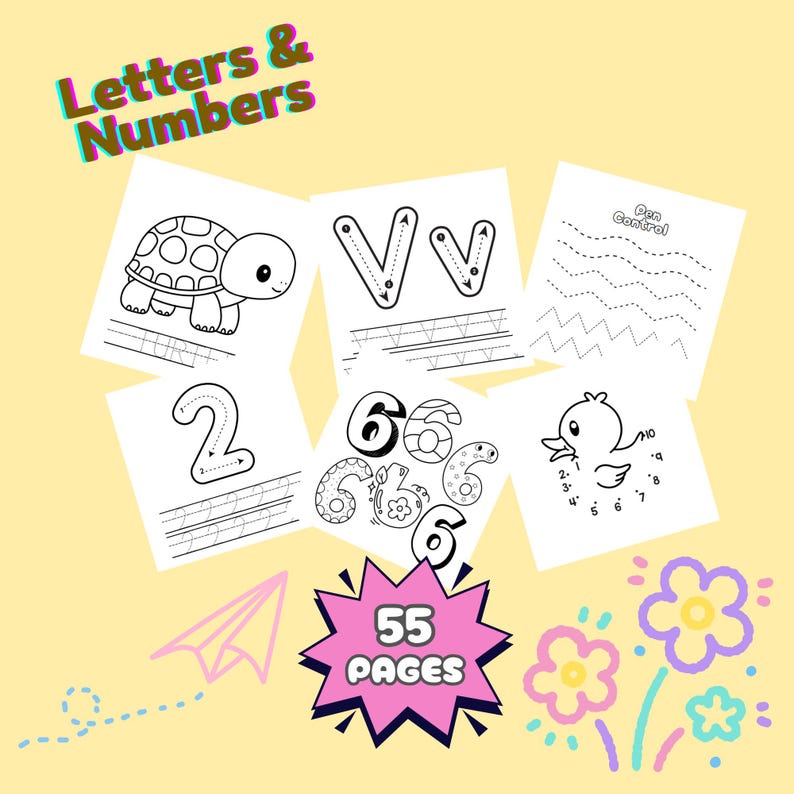 Letters and Numbers Writing Workbook | Cute and Fun Preschool Activity ...