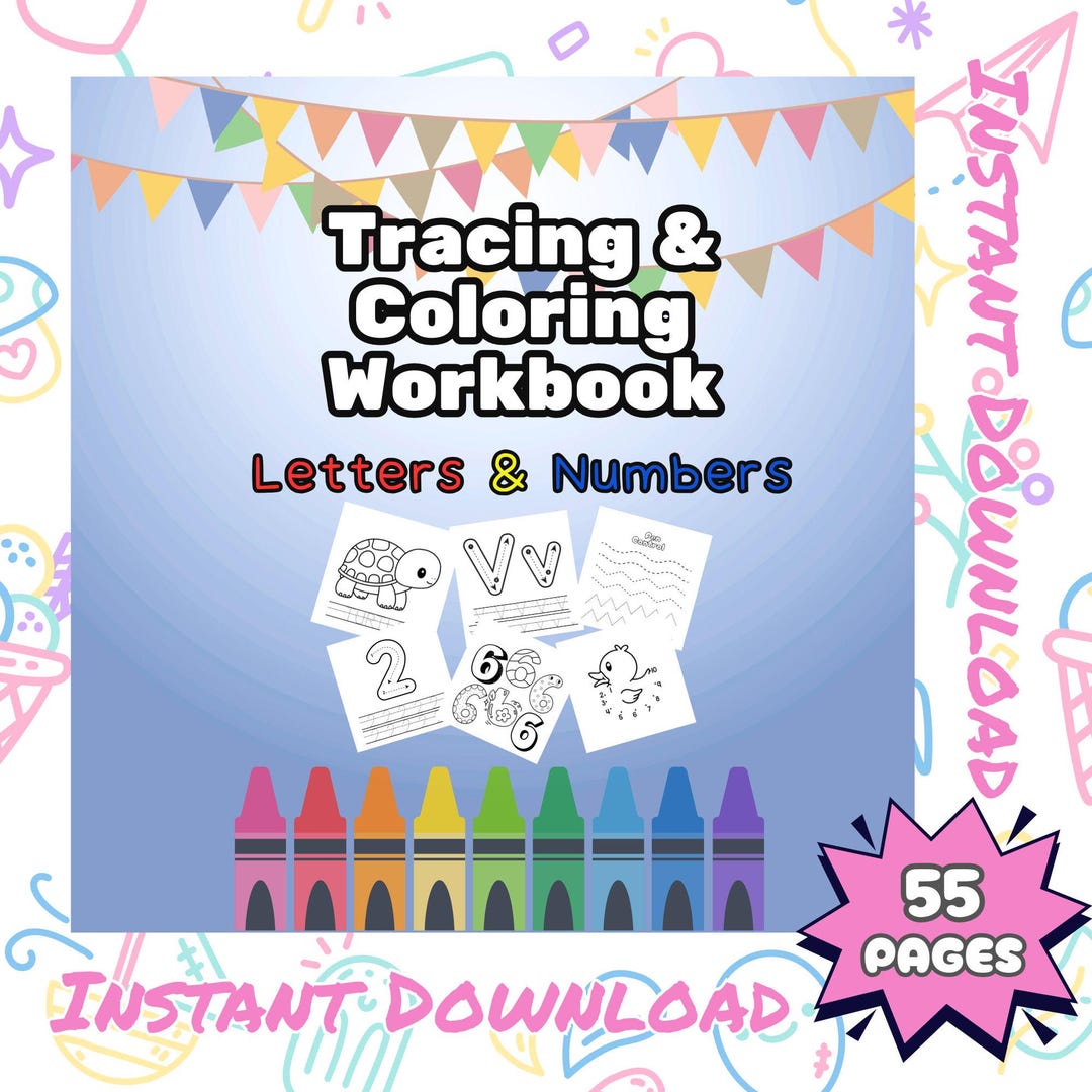 Letters and Numbers Writing Workbook | Cute and Fun Preschool Activity ...