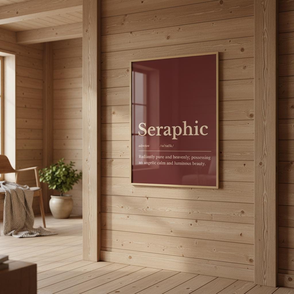 Seraphic Definition Print | Rare English Word Wall Art | Digital ...