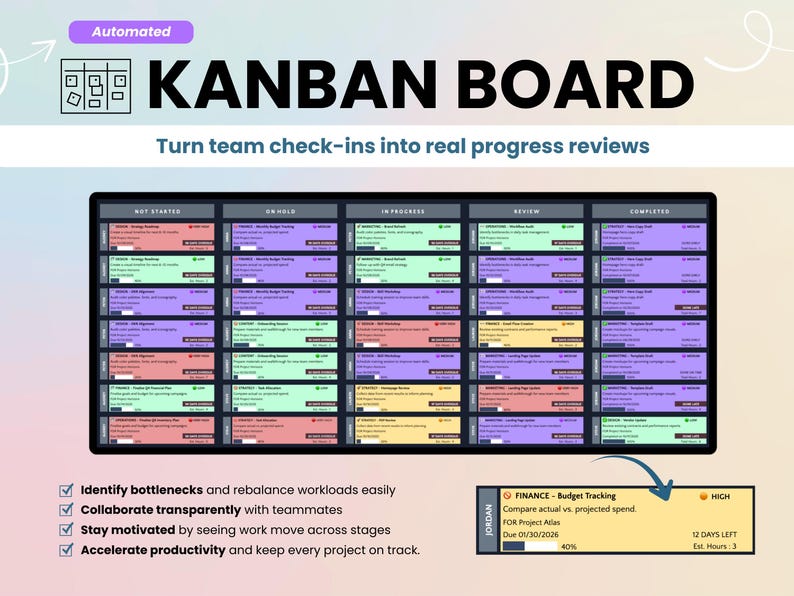 Dark Mode Project Management Template Google Sheets Task Tracker Team ...