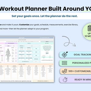 Workout Planner Google Sheets Exercise Tracker Spreadsheet Gym ...