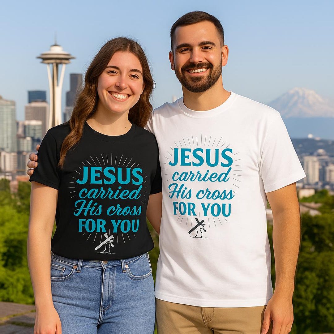 Christian T-shirt, Jesus Carried Cross, Faith Tee, Inspirational Unisex ...
