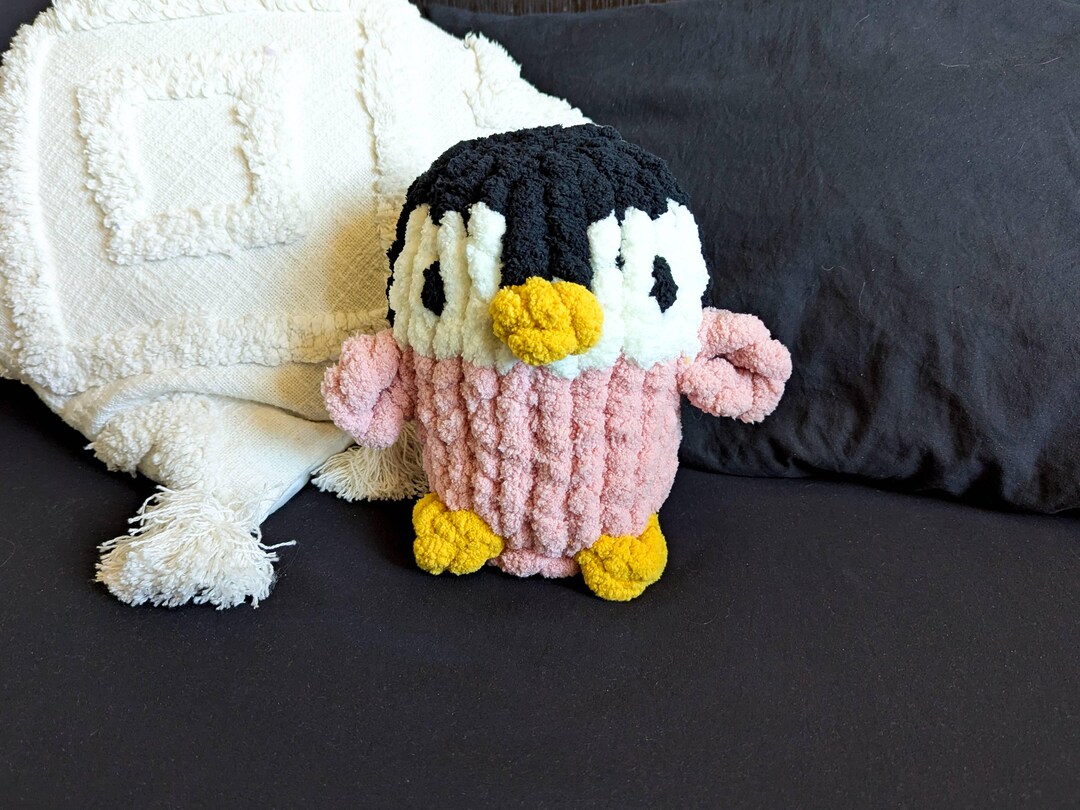 Handmade Chunky Yarn Penguin Plushie: Soft Cuddle Toy - Etsy