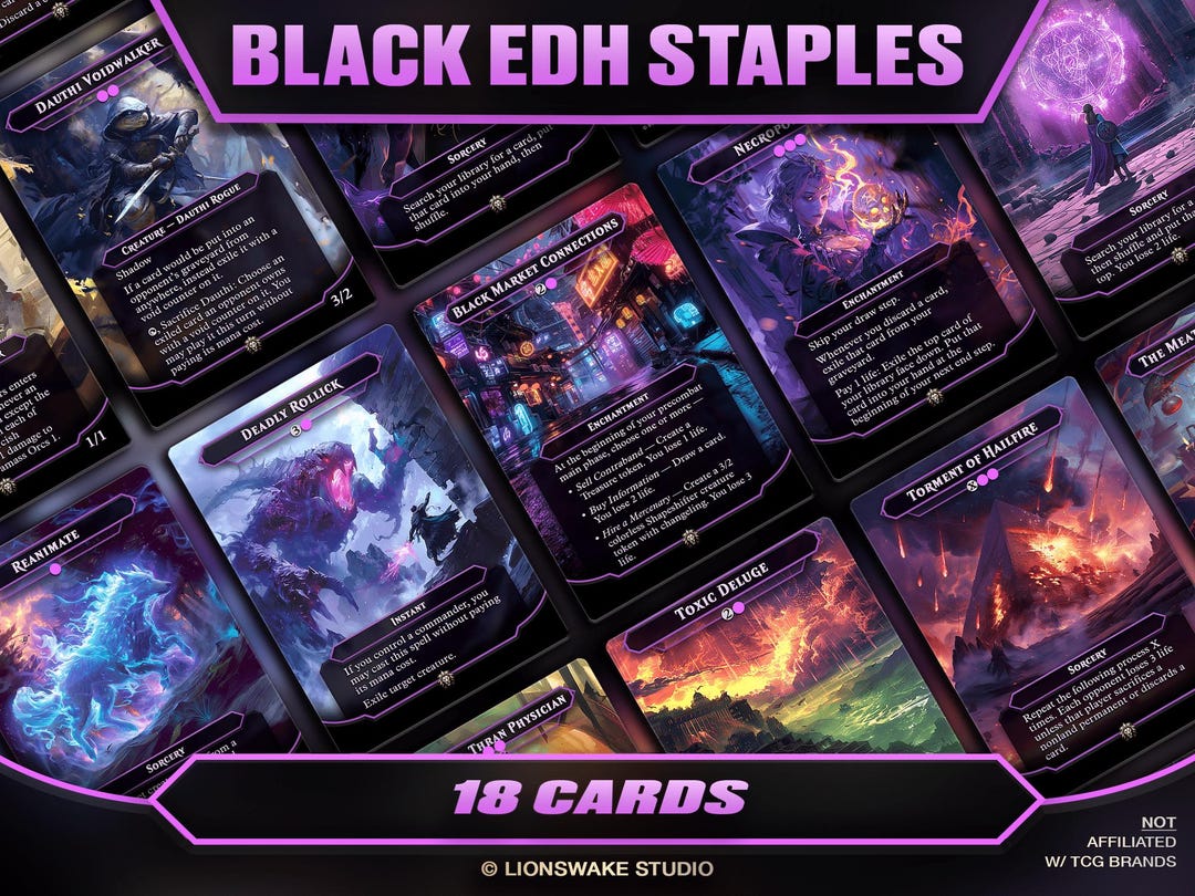 Custom EDH Black Staples: 18 Full-art Commander Cards - Etsy