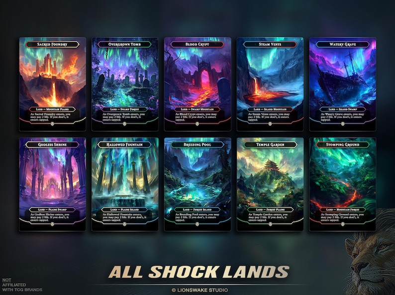 EDH Land Pack | Dual Fetch Shock Proxies With 6 Bonus Cards | for ...
