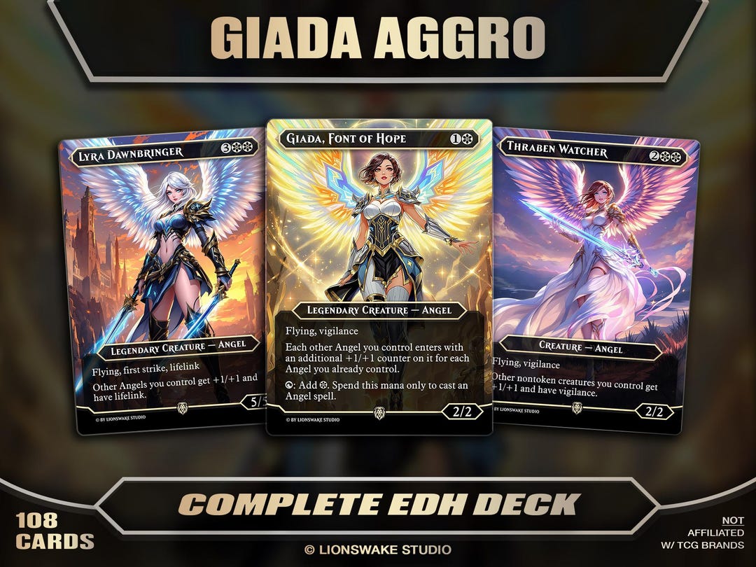 Giada Angel Aggro EDH Deck (anime Waifu) | 108 Custom Cards | Full-art ...