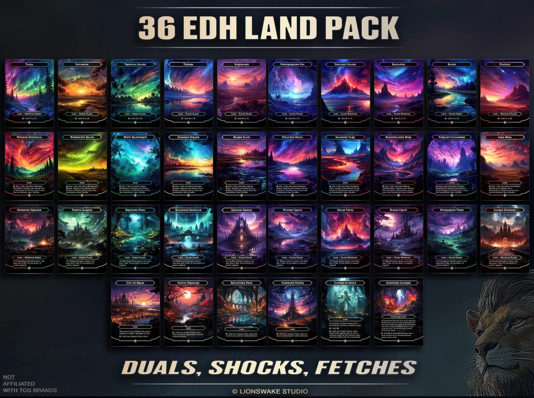 EDH Land Pack: All Dual, Shock, Fetch Lands (twilight Edition) 36 Full ...