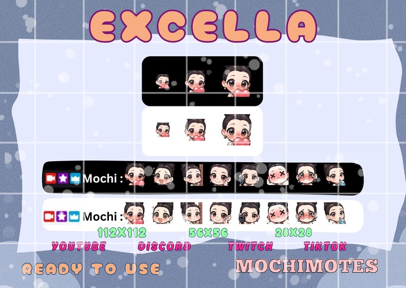 Resident Evil Excella Emote Set | Chibi RE Excella Gionne Twitch ...