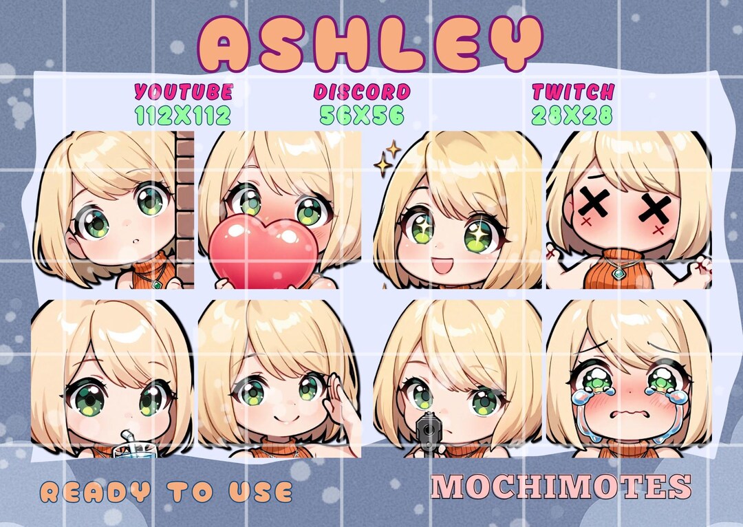 Resident Evil Ashley Emote Set | Cute RE Ashley Graham Twitch & Discord ...