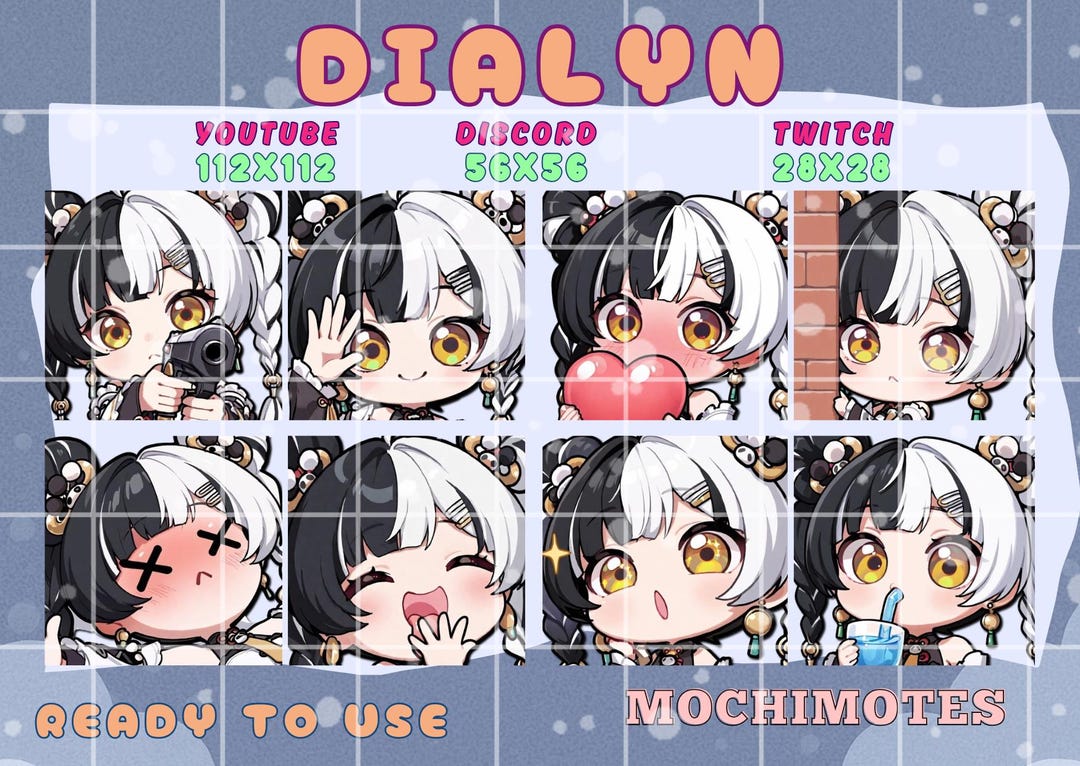 Zenless Zone Zero Dialyn Emote Set | Cute ZZZ Dialyn Twitch & Discord ...