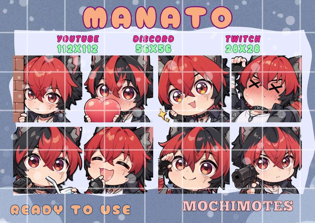 Zenless Zone Zero Manato Emote Set | Cute ZZZ Manato Komano Twitch ...