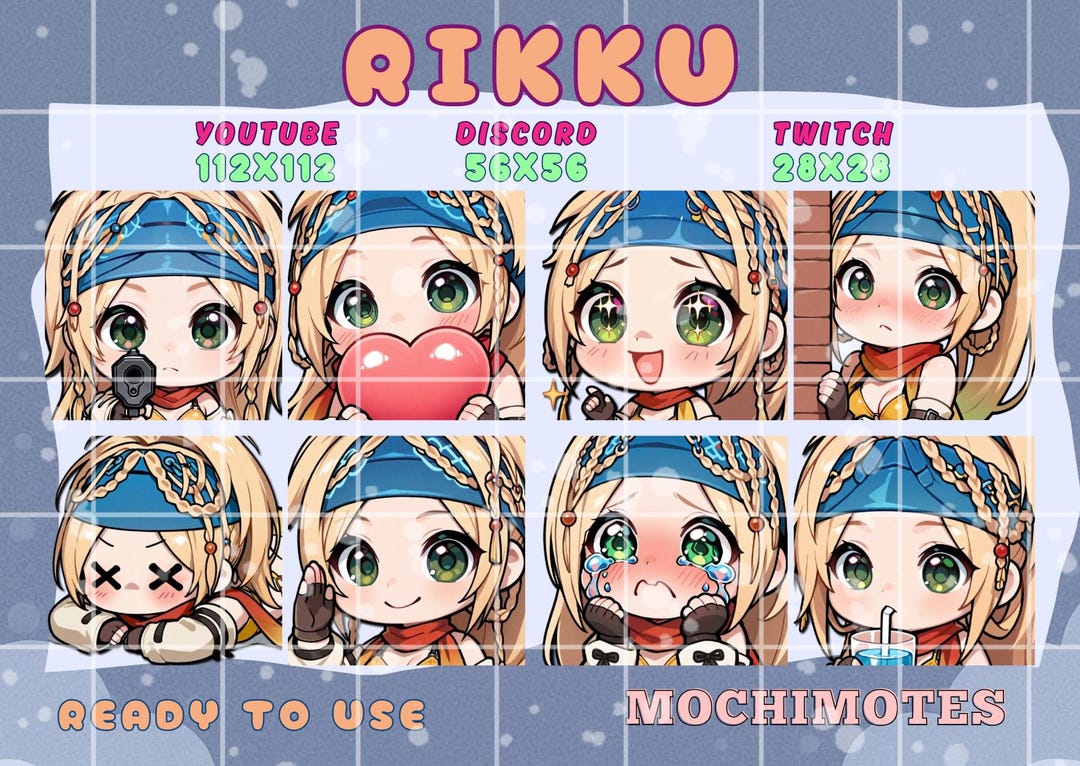 Final Fantasy X Rikku Emote Set | FF 10 Rikku Twitch & Discord Emotes ...