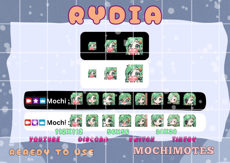 Final Fantasy IV Rydia Emote Set | Cute Rydia Twitch & Discord Emotes ...
