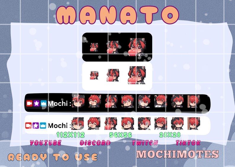 Zenless Zone Zero Manato Emote Set | Cute ZZZ Manato Komano Twitch ...