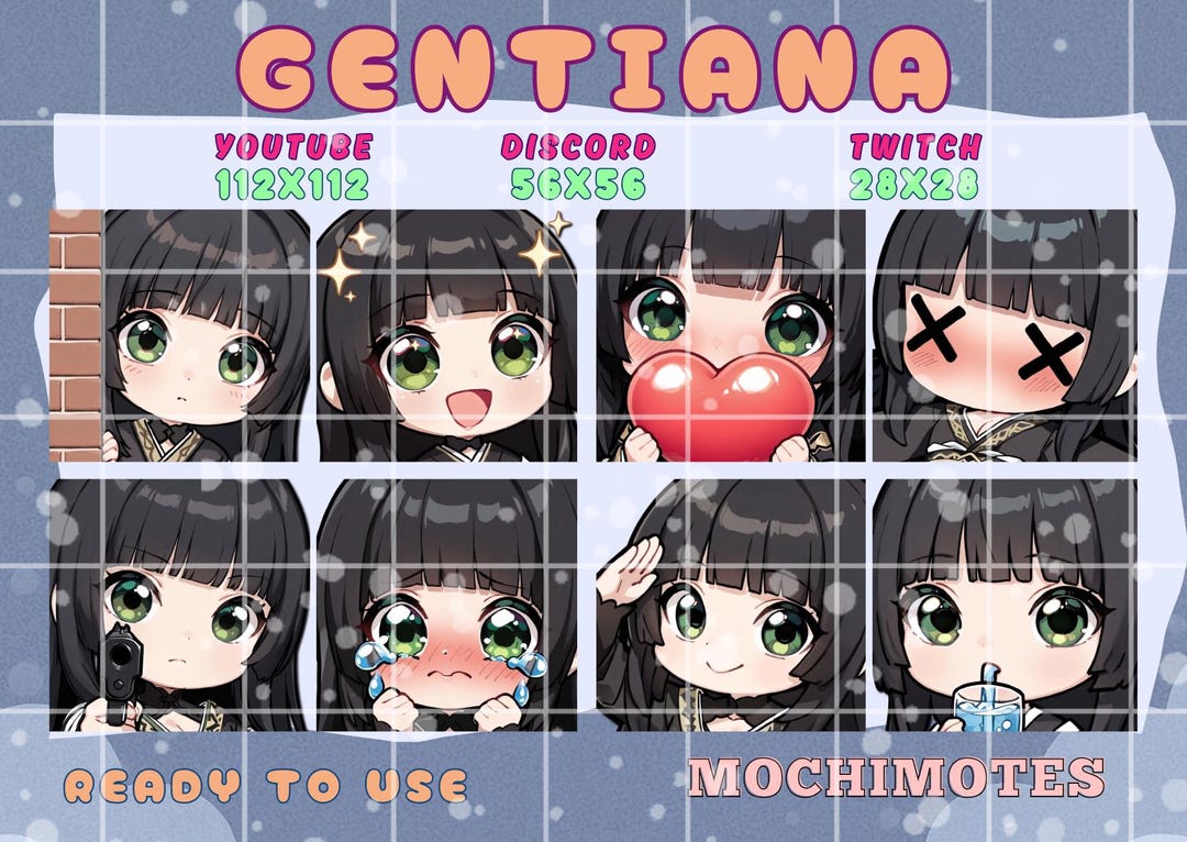 Final Fantasy XV Gentiana Emote Set | FF 15 Chibi Gentiana Twitch ...