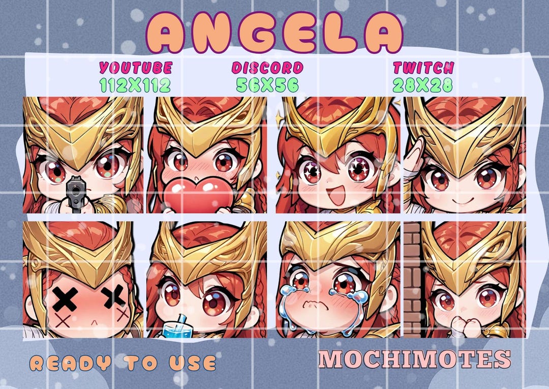 Rivals Angela Emote Set | Cute Marv Rival Angela Twitch & Discord Emote ...