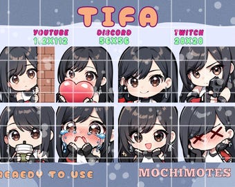 Final Fantasy VII Tifa Lockhart Emote Set | FF 7 Cute Tifa Twitch ...