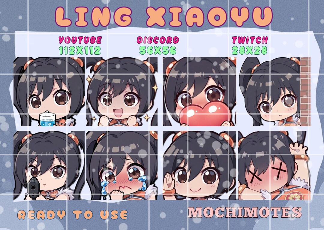 Tekken 8 Ling Xiaoyu Emote Set | Cute Ling Twitch & Discord Emotes ...