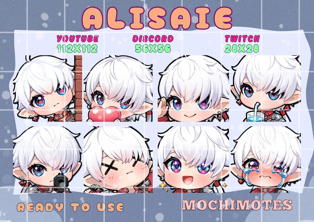 Final Fantasy XIV Alisaie Leveleur Emote Set | FF 14 Alisaie Twitch ...