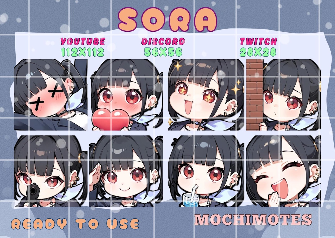 Nikke Sora Emote Set | Cute Goddess of Victory Sora Twitch & Discord ...