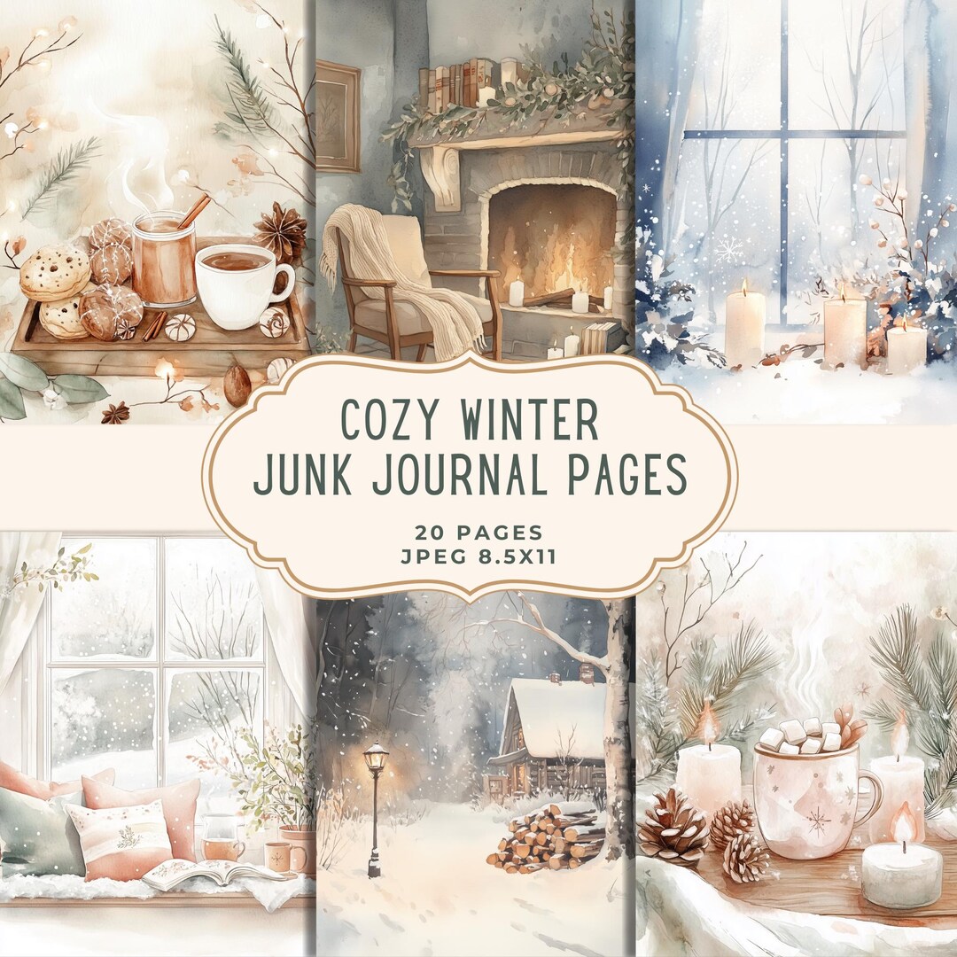 Cozy Winter Junk Journal Kit, Snow Printable Pages, Christmas ...