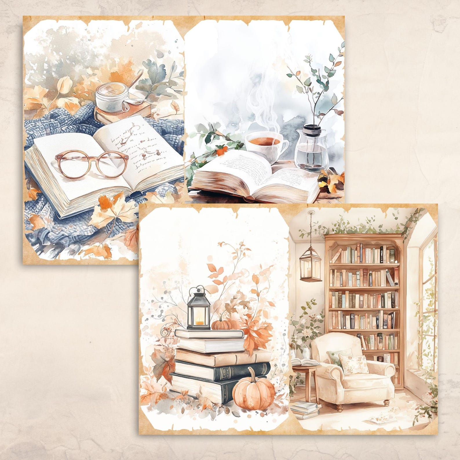 Cozy Reading Junk Journal Kit: Cottagecore Book Lover Ephemera (digital ...