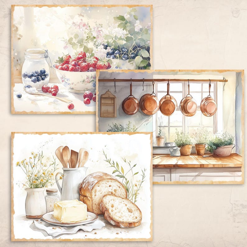 Country Kitchen Junk Journal Pages | Rustic Farmhouse Printable Kit ...