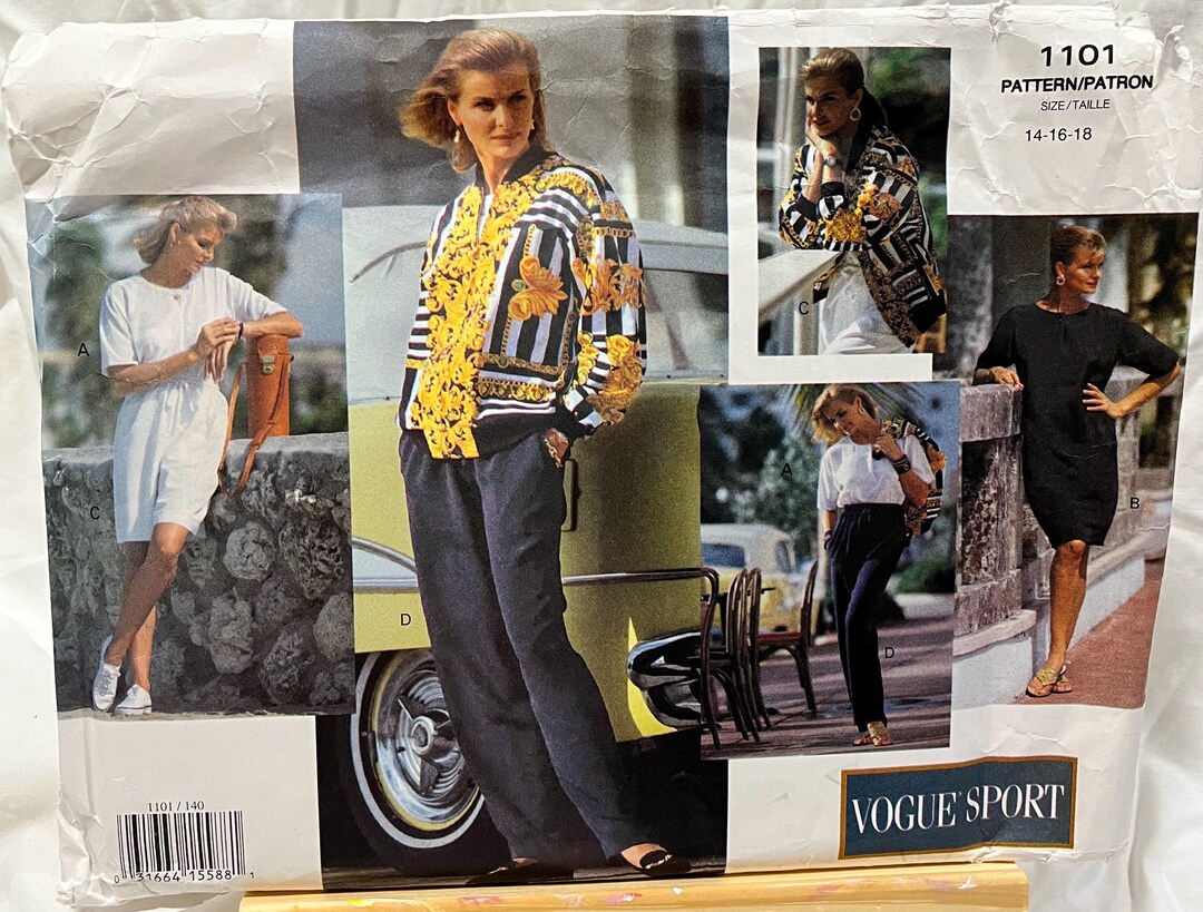 1990s Vogue Sport Sewing Pattern 1101: Pants, Top, Shorts, Jacket ...