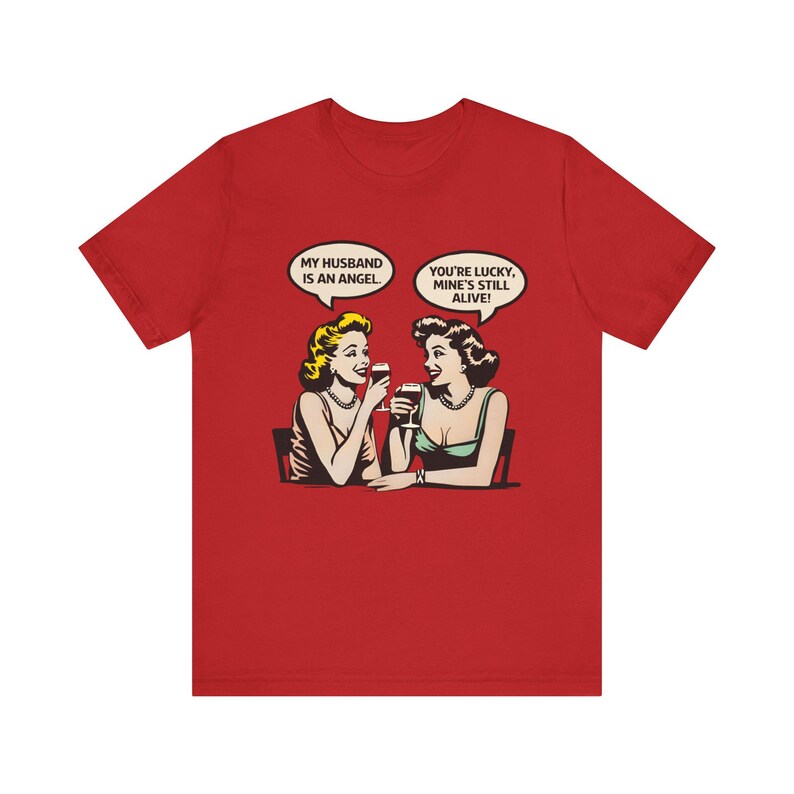 Funny Retro Comic T-shirt | 'my Husband is an Angel' Graphic Tee - Etsy